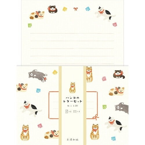 Briefpapier-Set „lustige Katzenwelt“ – Furukawa Shiko, Mino Washi, aus ...