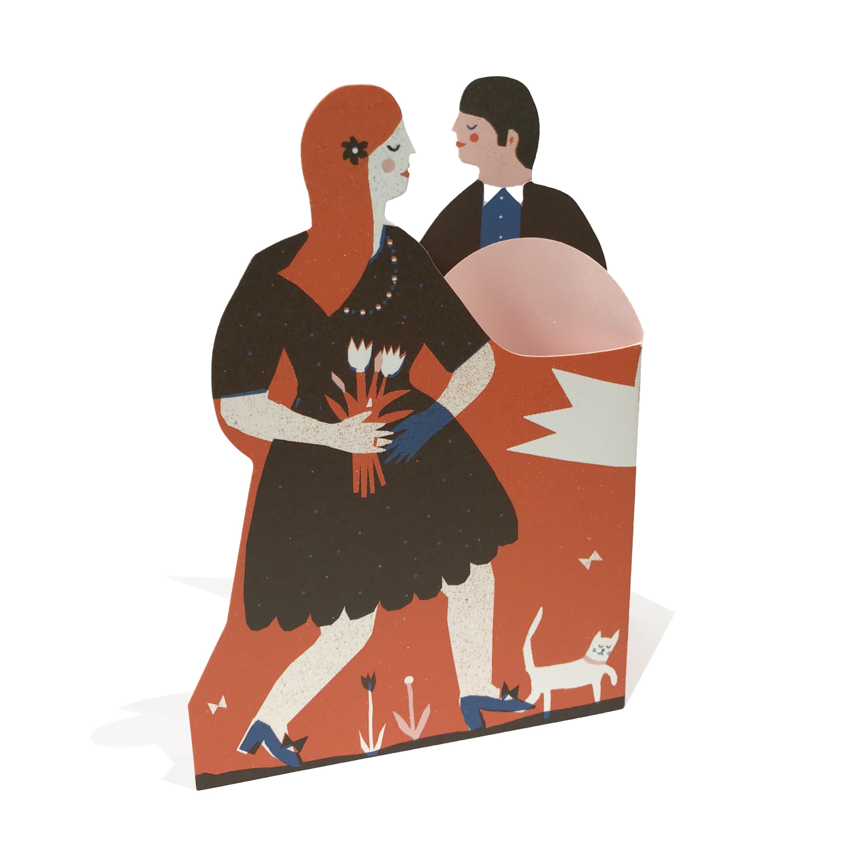 Hochzeitskarte - Concertina Heart Card Man and Woman – Nauli